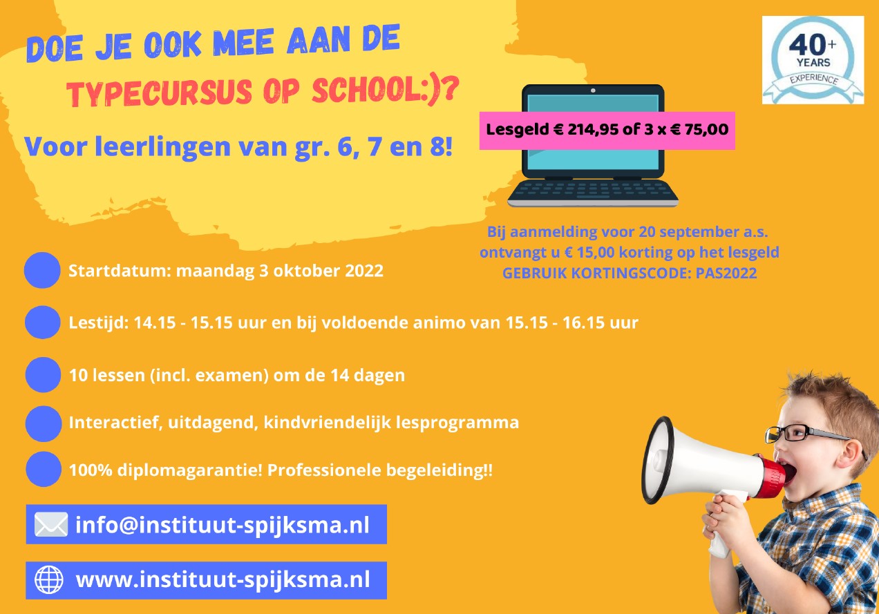 Typecursus - Paschalisschool Wijchen